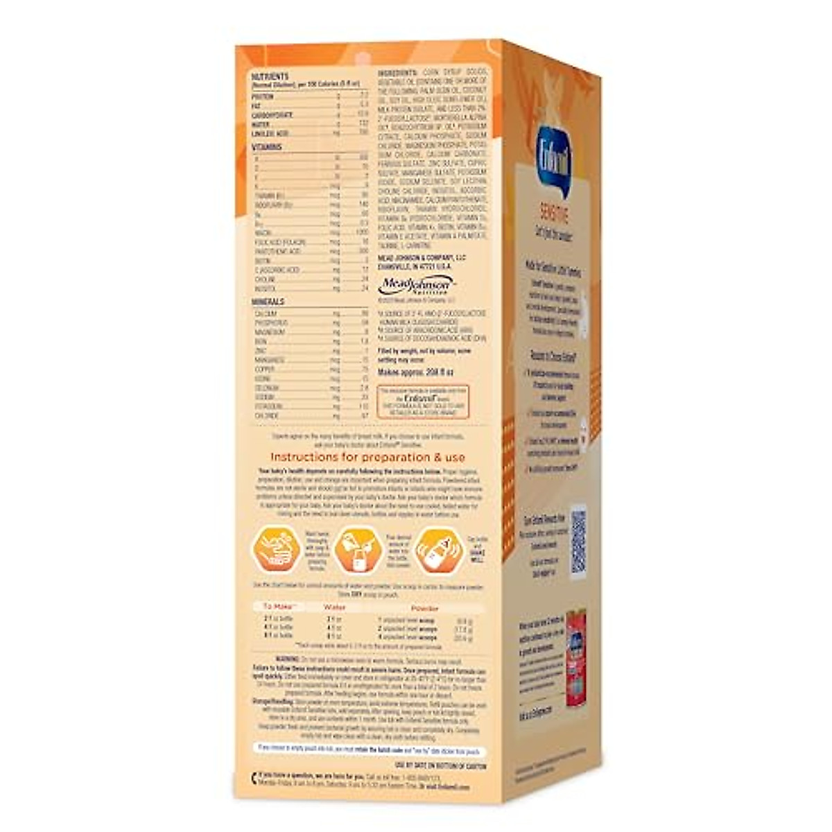 Enfamil Sensitive Baby Formula with DHA, Iron & Prebiotics to help support Brain & Immune Support. Lactose Sensitivity Infant Formula Inspired by Breast Milk, Non-GMO, Powder Refill Box, 29.4 Oz