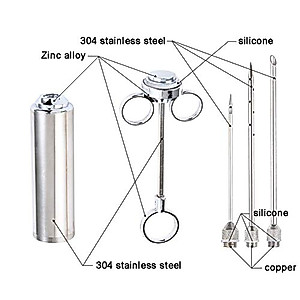 UikieGo 2oz Heavy duty 304 Stainless Steel Meat Marinade Injector Include User Manual (Paper Book) and BBQ Guide E-Book (PDF) for Smoker BBQ Grill Roast (Stoage Bag)