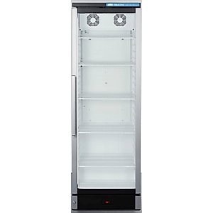 Summit Appliance SCR1301 24" Wide Commercial Glass Door Beverage Center with Lock, Digital Thermostat, Automatic Defrost, Heavy Duty Adjustable Shelves, LED Lighting Inside Door