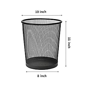 SHSYCER Black Mesh Trash Cans 4 Gallon, Mesh Office Trash Can 10 Pack, Metal Wire Wastebaskets, Waste Basket Trash Can, Small Trash Cans,Recycling Garbage Container Bin for Office, Home, Bedroom