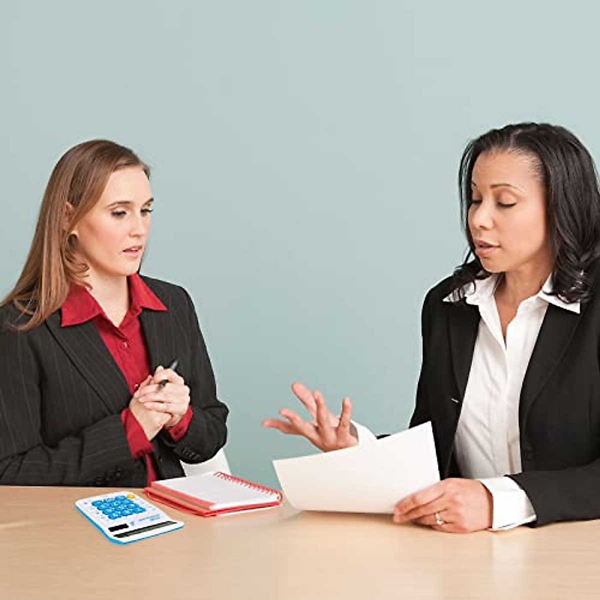Calculators Desktop, Two Way Power Battery and Solar Desk Calculator, Big Buttons Easy to Press Used as Office Calculators for Desk, 12 Digit Adding Machine Calculators Large LCD Display(Blue)