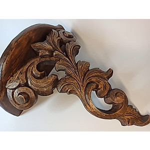 mik-Dyzayn Vintage Shelf, Unique Hand Carved Wall Shelf, Carved Wooden Shelf for Icons with Candlestick, Wood Carving Wall Shelf, Wood Shelf, Shelving
