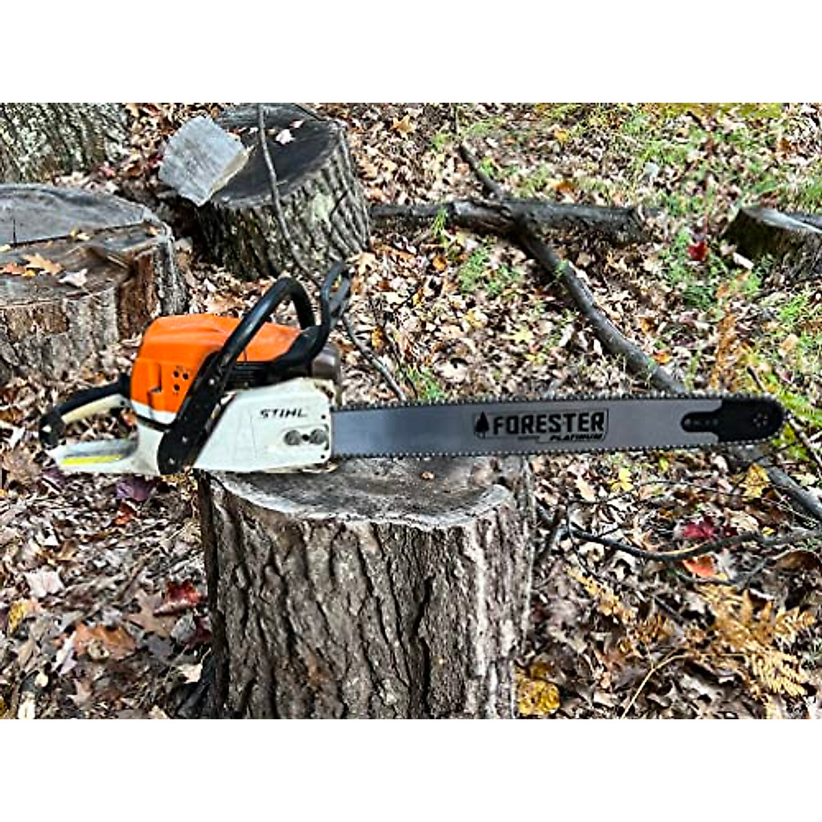 FORESTER 25” Platinum Replacement Chainsaw Guide Bar & Chain Combo - 25in Length, 3/8” Pitch.050 Gauge, D025 Mount, 72 Drive Link – Replacement Chainsaw Bars For Stihl