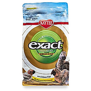 Kaytee Exact Hand Feeding High Fat Formula Pet Bird Baby Food For Parrots, Parakeets, Lovebirds, Cockatiels, Conures, Cockatoos, and Macaws, 5 Pound