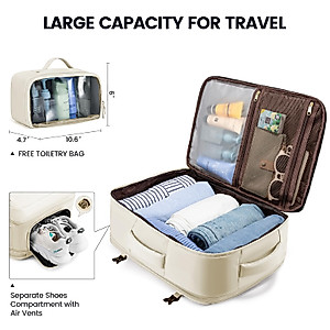 LOVEVOOK Travel Backpack,Carry On Backpack Flight Approved with Toiletry Bag,Expandable Large Laptop Backpack Women Waterproof Backpack Fit 17.3 Inch with USB Charging Port Shoes Compartment