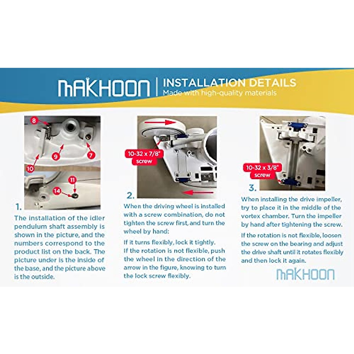 MAKHOON Rebuild Repair Kit Replacement for Zodiac Polaris Automatic Pool Cleaner 280 (Not Compatible with Polaris 360 380)