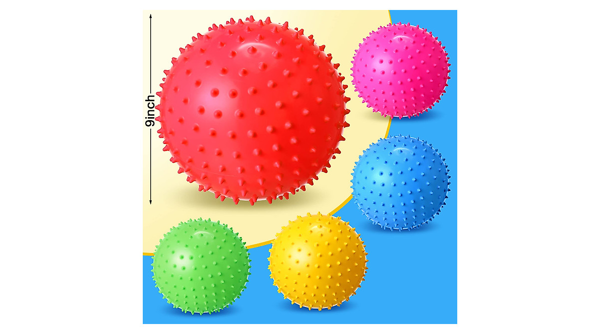 10-Pack Sensory Knobby Balls - Colorful Fun & Bouncy