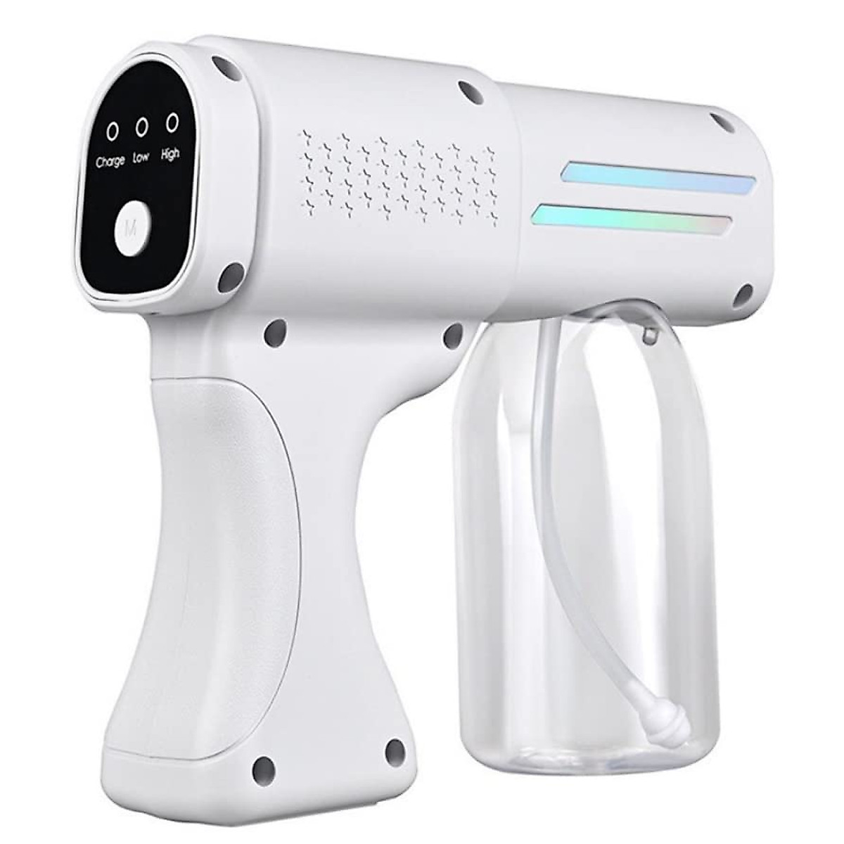 binglan Nano Atomization Disinfection Gun, Rechargeable Portable Handheld with 380ml Capacity Blue Light Spray Disinfection Gun,for Home,Office,School,Disinfection and Other Places,White
