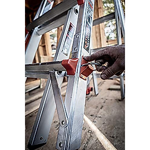 Little Giant Ladders, Revolution with Ratchet Levelers, M26, 26 ft, Multi-Position Ladder, Ratchet™ leg levelers, Aluminum, Type 1A, 300 lbs weight rating (12026-801)