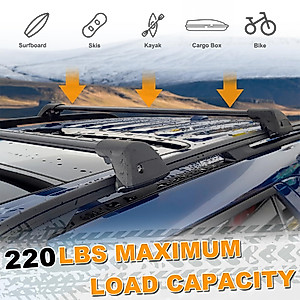 Snailfly Crossbars Customized for 2020-2025 Ford Explorer Black Adjustable Roof Racks Cross Bars with Lock