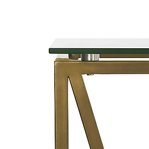 Safavieh Home Office Theresa Modern Gold Glass Top Desk
