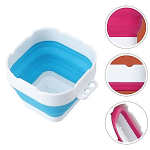 ULTNICE Paint Brush Washer Folding Painting Water Cup Portable Collapsible Painting Washing Bucket Basin Silicone Foldable for Watercolor Acrylic Oil Painting Blue