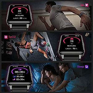 SKG V3 Activity Fitness Tracker for Men Women with 24/7 Heat Rate, Blood Oxygen, Sleep Monitoring, Pedometer Fitness Watch with Step/Calories/Distance, Message Notification, Music Control & Shutter