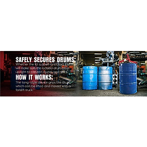 Pake Handling Tools Steel Drum Lifter - Secure Reliable Heavy Duty 1100 lbs Working Load Limit (WLL)