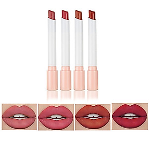 Eyret Mini Smoke Lipsticks Nude Cigarette Lipsticks Waterproof Lipsticks Smoke Tube Suit Matte Lipstick for Women and Girls(4Pcs) (C-Set C)