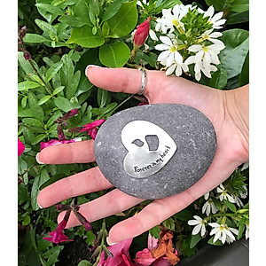 Whitney Howard Designs Sympathy Remembrance Gift - Forever in My Heart on a River Stone with Candle Motif - Add to a Memorial Garden to Commemorate The Loss of a Loved One