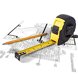 16Ft/5m Measuring Tape, Retractable Metric and Inches Steel Blade Tape Measures, Standard Reverse Measuring Tape, Self-Lock