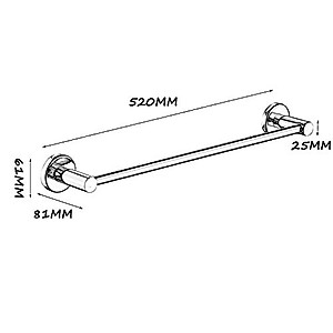 Towel Rack Towel Rails 304 Stainless Steel Towel Bar Polished Finish Wall Mounted Towel Rails for Bathroom Or Kitchen Bath Towel Shelf (42cm)(52cm)