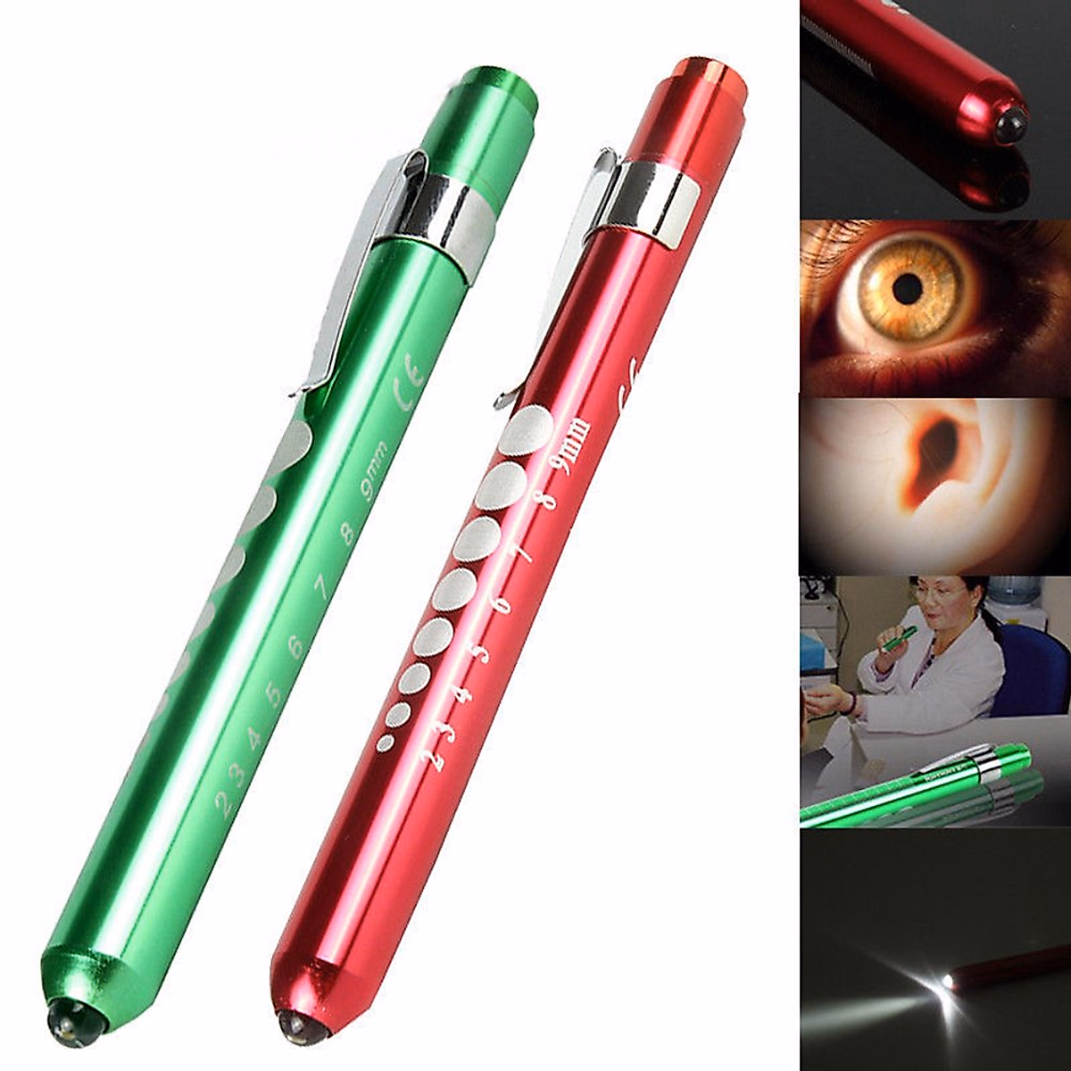 Bluelans® Pen Light Reusable LED Medical Penlight with Pupil Gauge for Nurses Doctors with Pocket Clip (Blue)