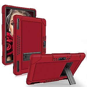 FIEWESEY for Pritom M10 Inch Case, Heavy-Duty Drop-Proof Shock-Resistant Kids Friendly Protective case for QuntiCO Y10/Voger priorpad X100/Digiland Tablet DL1036/Gateway 10.1 HD Tablet(Red/Black)