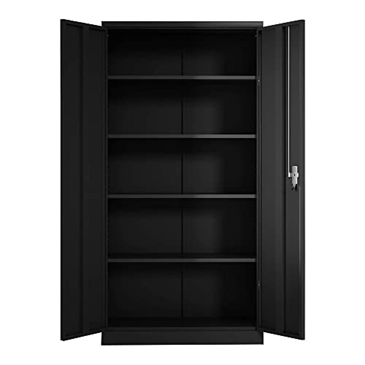 Aobabo 72 Inch 4 Adjustable Shelves Metal Office Storage Filing Cabinet with Swing Handle Lock 3 Point Locking Mechanism and 2 Keys, Black