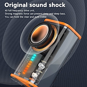 Learoin 2023 Tokyo Transparent Mecha Wireless Bluetooth Speaker -【New Version】 Portable Bluetooth Speaker, 3 LED Light Patterns & Stereo Sound, Loud 360° Hd Surround Sound for Party Beach Camping