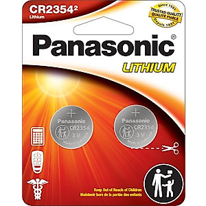 Panasonic CR2354 3.0 Volt Long Lasting Lithium Coin Cell Batteries in Child Resistant, Standards Based Packaging, 2-Battery Pack