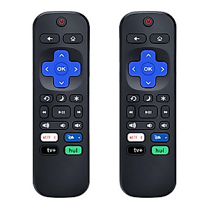 (Pack of 2) New Universal TV Remote Compatible with Roku TVs Remote, Compatible with TCL-Roku/Hisense-Roku/Onn-Roku/Sharp-Roku/Element-Roku/Westinghouse-Roku/Philips/Insignia/Jvc/RCA Smart TVs