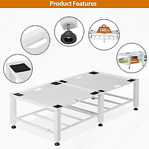 Talustool Premium Washer and Dryer Pedestal Stand Metal Steel Washing Machine Base Heavy Duty Universal Fit Total 1400lbs Capacity Washer Dryer Stand 58 x 29 x 15 Inch (2 pack)…