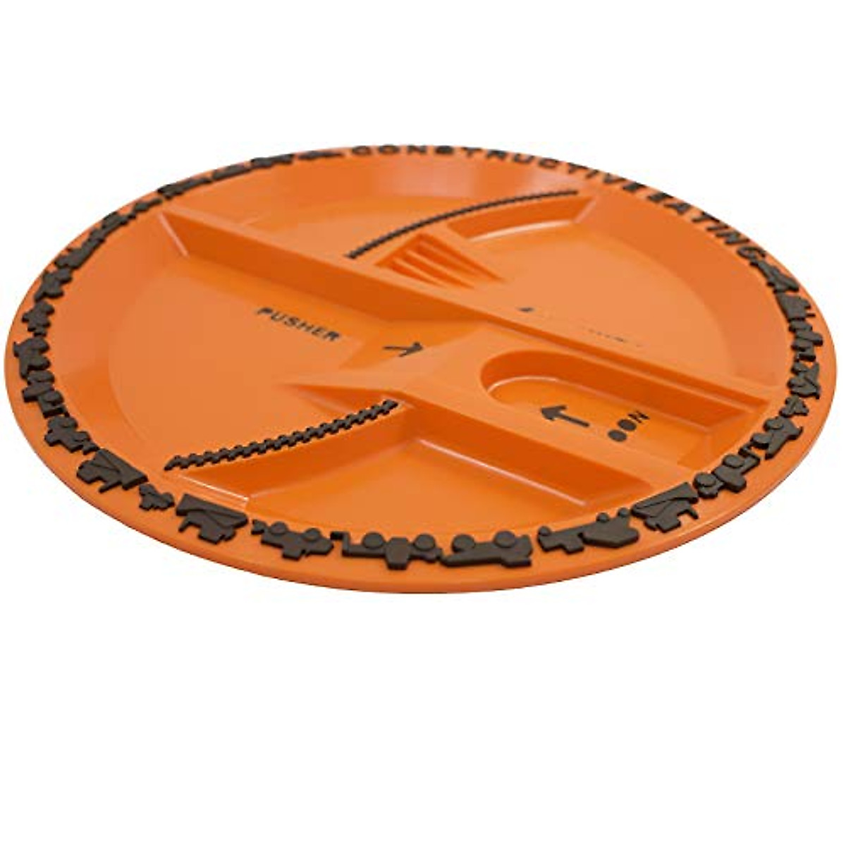 Constructive Eating Made in USA Construction Plate for Toddlers, Infants, Babies and Kids - Made With Materials Tested for Safety