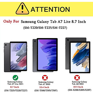 KIQ Shield for Samsung Galaxy Tab A7 Lite Case w/Screen Protector Rotating Hand Strap Kickstand Samsung Galaxy Tab A7 Lite 8.7 Case Kid Proof 2021 SM-T220 T225 T227 - Black