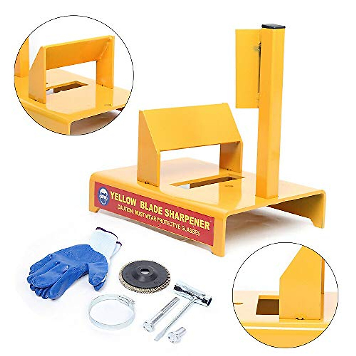 Lidhujnk Grinder Accessories Part Yellow Lawn Mower Blade Sharpener Mower Sharpener Blade, Mower Tractor Garden Yard Tool