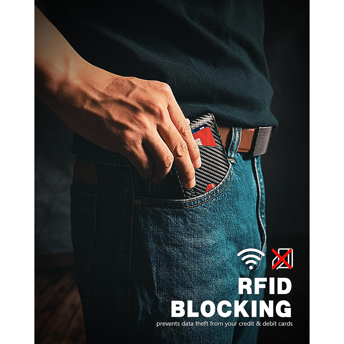 Zitahli Wallet for Men - with Money Clip Slim Leather Slots Credit Card Holder RFID Blocking Bifold Minimalist Wallets with Gift Box