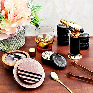 Cocktail Smoker Kit with Torch | 6 Flavors Wood Chips | Bourbon, Whiskey Smoker Infuser Kit, Old Fashioned Drink Smoker Kit, Birthday Bourbon Whiskey Gifts for Men, Dad, Husband