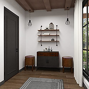 Deco 79 Wood Wall Shelf with Metal Brackets, 38" x 9" x 38", Brown