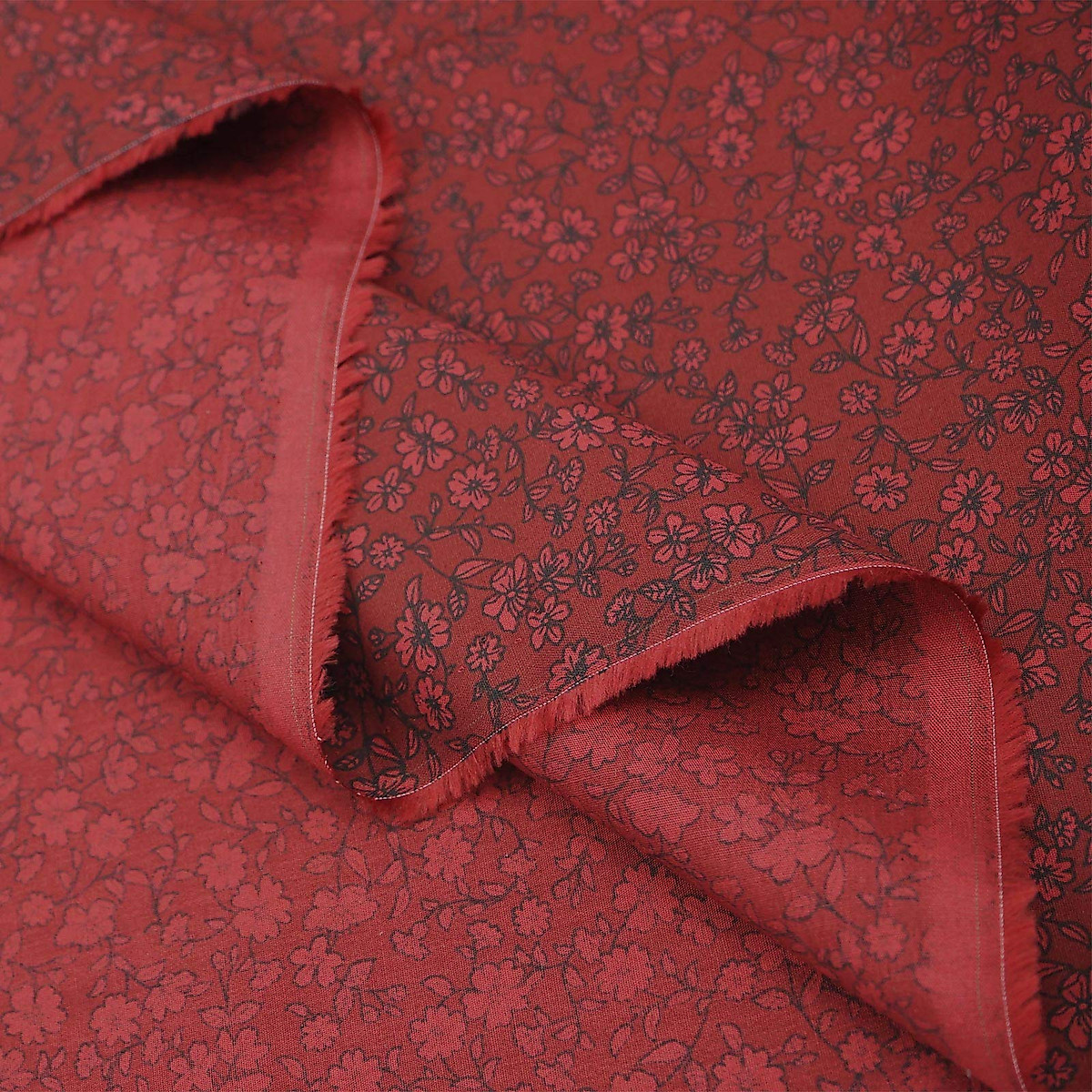 Master FAB -100% Cotton Fabric by The Yard for Sewing DIY Crafting Fashion Design Printed Floral(Spring Flowers Red)