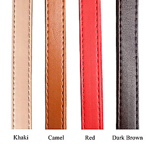 BEAULEGAN Purse Strap Replacement - Full Grain Microfiber Leather - 59 Inch Long Adjustable for Crossbody Shoulder Bag - 0.7 Inch Wide, Dark Brown/Gold