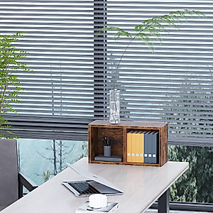 NEWSENDY 2 Tier Bookshelf and Bookcase, Wooden Cube Storage Shelf, Floor Standing Organizer Display Shelving, Storage Shelves for Bedroom, Living Room, Rustic Brown