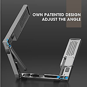 DUVOSS Bluetooth Speaker, Portable Laptop Stand with Wireless Speakers, True 3D Stereo Sound for Home Office, Foldable Laptop Speakers, Unique Ideal Gifts for Men Women