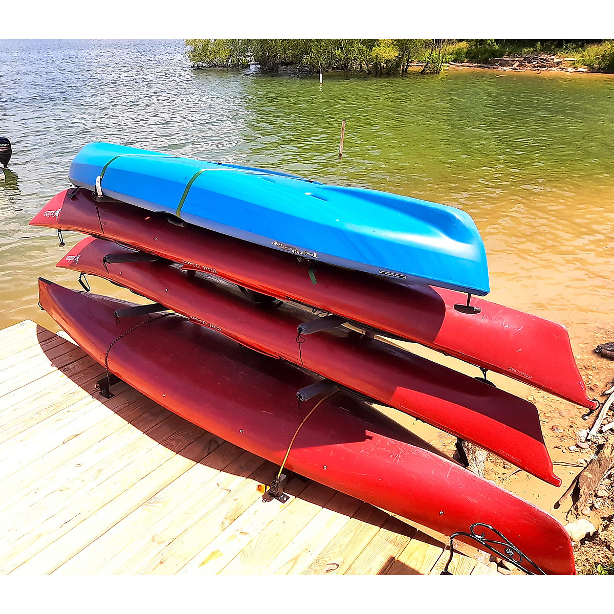 StoreYourBoard Kayak Dock Storage Rack, Outdoor Over The Water Mount, Holds 400 lbs, Heavy-Duty Metal Stand