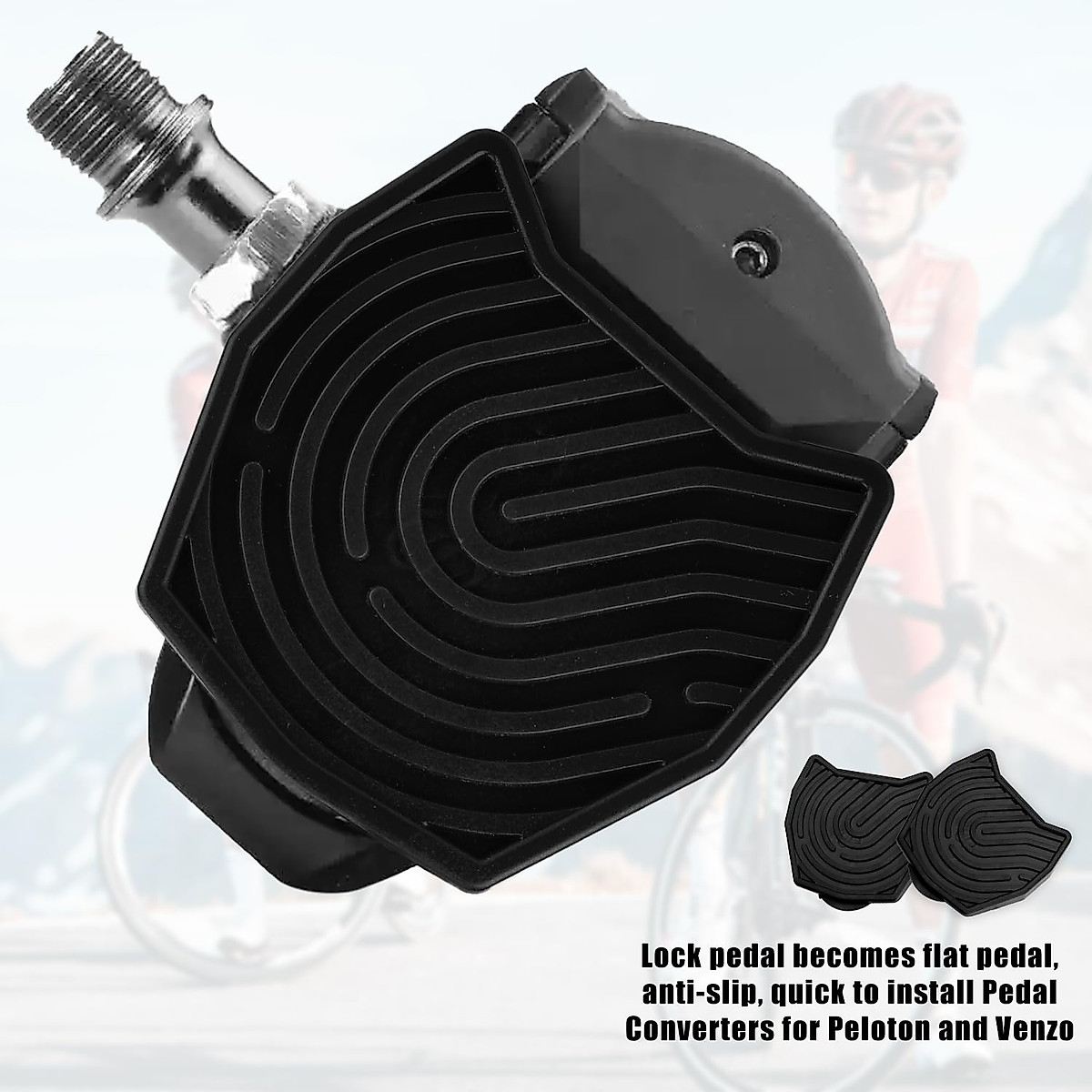 2pcs Pedal Converter, Bike Pedal Converters Clipless Pedal Converter Pedal Converters Compatible with Peloton Bike Replacement Pedals Adapter for Original Bike (Black)