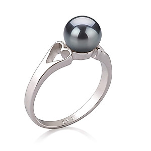 Jessica Black 6-7mm AA Quality Freshwater 925 Sterling Silver Cultured Pearl Ring For Women - Size-9