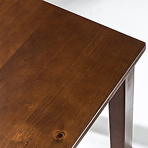 Zinus Juliet Espresso Wood Dining Table with Two Benches / 3 Piece Set, Table and Bench Set