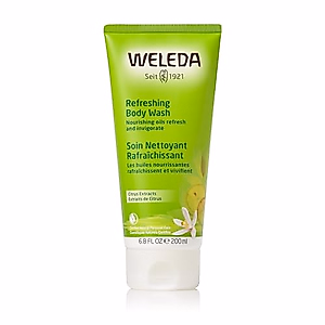 Weleda Refreshing Citrus Body Wash, 6.8 Fluid Ounce, Gentle Plant Rich Cleanser with Lemon Peel and Sesame Seed Oils