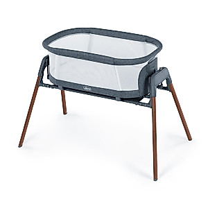 Chicco LullaGlide™ 3-in-1 Stationary Baby Bassinet, Gliding Bassinet and Portable Bassinet, Waterproof Mattress and Fitted Sheet, Travel Bassinet for Baby Includes Carry Bag | Luna/Grey