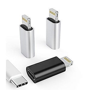 3Pack USB C Female to Lightning Male Adapter for iPhone 12/11/8 X XR/XS/SE/7Plus/Pro Max Ipad Air Mini Type Compatible with Charging Support Data Transmission Connect Charger Connector Cable Converter