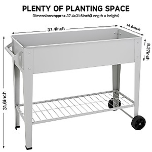 LEETOLLA 𝐑𝐚𝐢𝐬𝐞𝐝 𝐆𝐚𝐫𝐝𝐞𝐧 𝐁𝐞𝐝 𝐎𝐮𝐭𝐝𝐨𝐨𝐫 Elevate Herb Garden Planter Box Outdoor Raised Planter Box with Legs On Wheels for Vegetables Flower Tomato Patio Backyard
