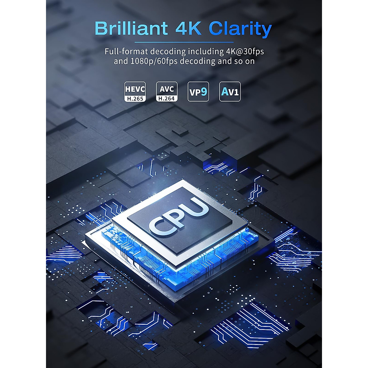 CLOKOWE 4K Projector with Wifi6 and Bluetooth5.2, 180° Rotation & Auto Keystone, Portable Outdoor Movie Mini Projector, Compatible w/ iOS/Android/HDMI/USB/TV Stick/Laptop