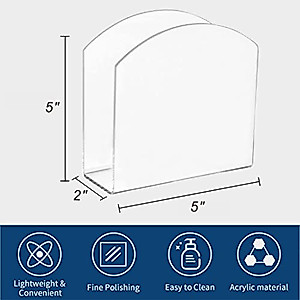 MAJOYLIFE Acrylic Napkin Holder 2 Pack,Thickened U-shaped Napkin Dispenser,Cocktail Wavenapkin Holders for Kitchen Restaurant Bar and Cafe(White)