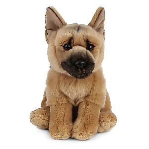 Living Nature German Shepherd Stuffed Animal | Fluffy Dog Animal | Soft Toy for Kids | 8 inches